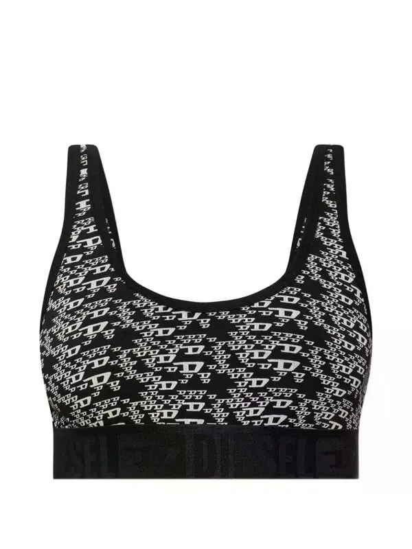 DIESEL® Logo-print Bra - Black