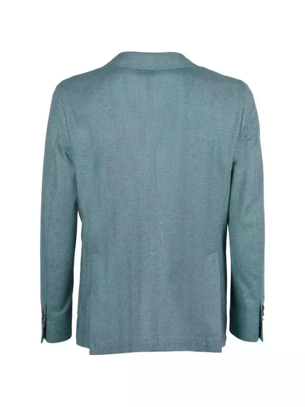 BRERA Herringbone-knit Single-breasted Blazer