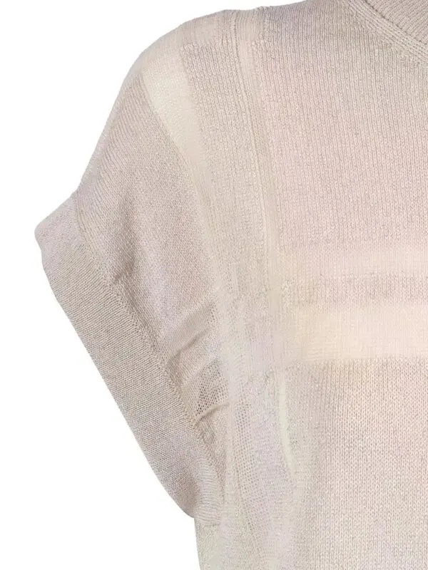 Peserico Metallic Thread Check Pattern Top