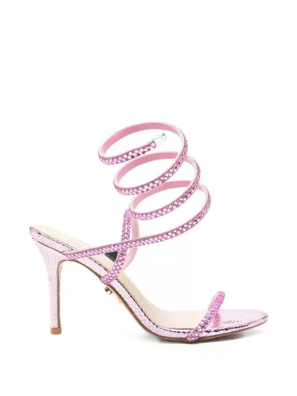 TWENTY FOURHAITCH Zeja Crystal-embellished Snakeskin-effect Sandals