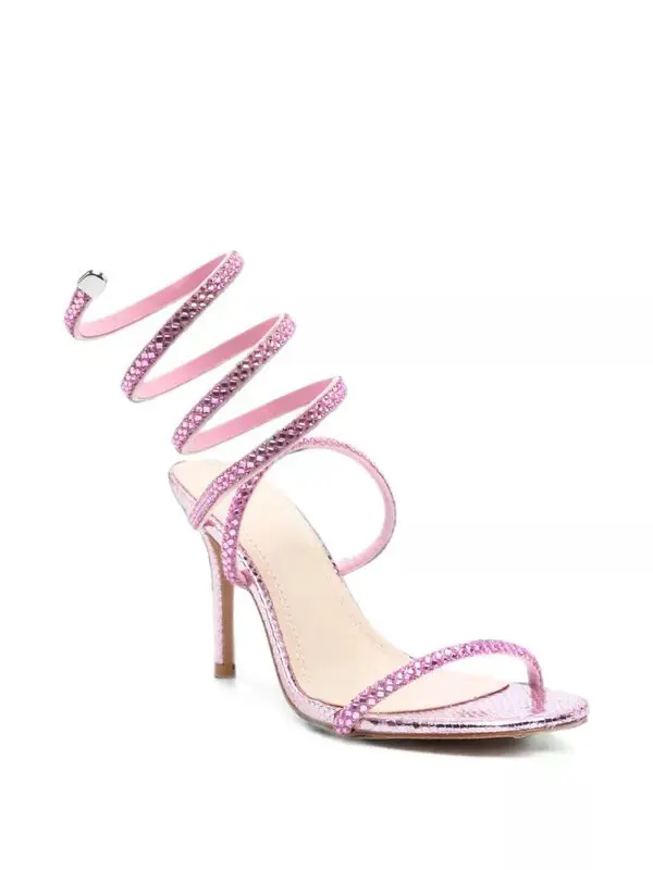 TWENTY FOURHAITCH Zeja Crystal-embellished Snakeskin-effect Sandals