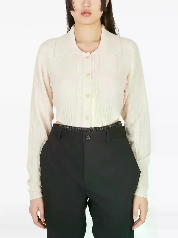 NINAMOUNAH Classic Collar Button Bodysuit