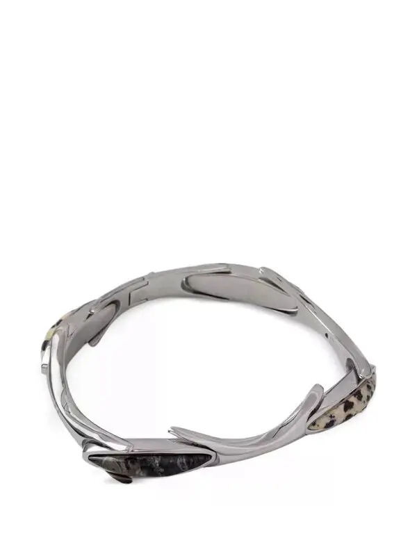 DIESEL® Stone-embellished Rigid Bracelet - Silver