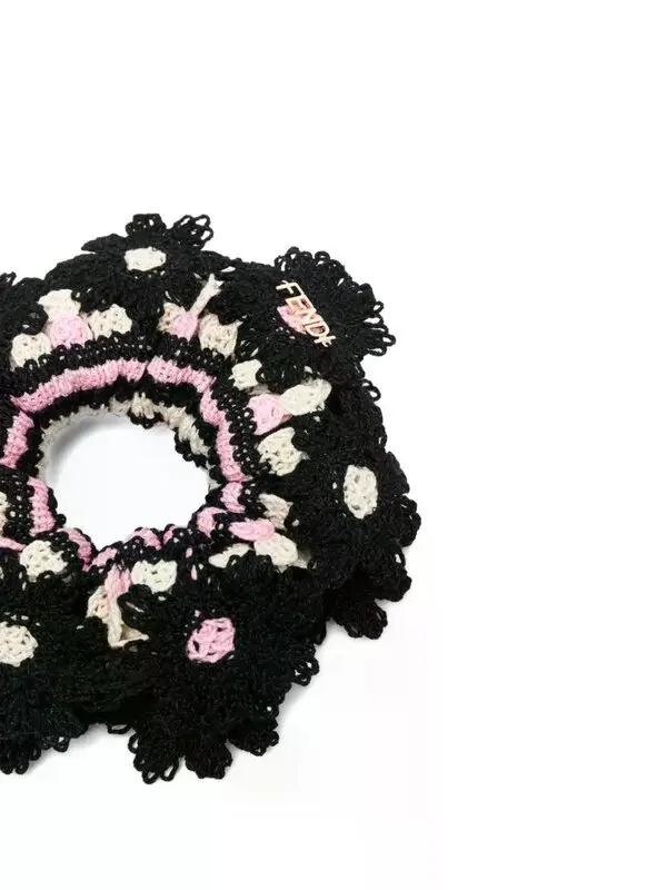 Fendi Crochet Floral-patch Scrunchie