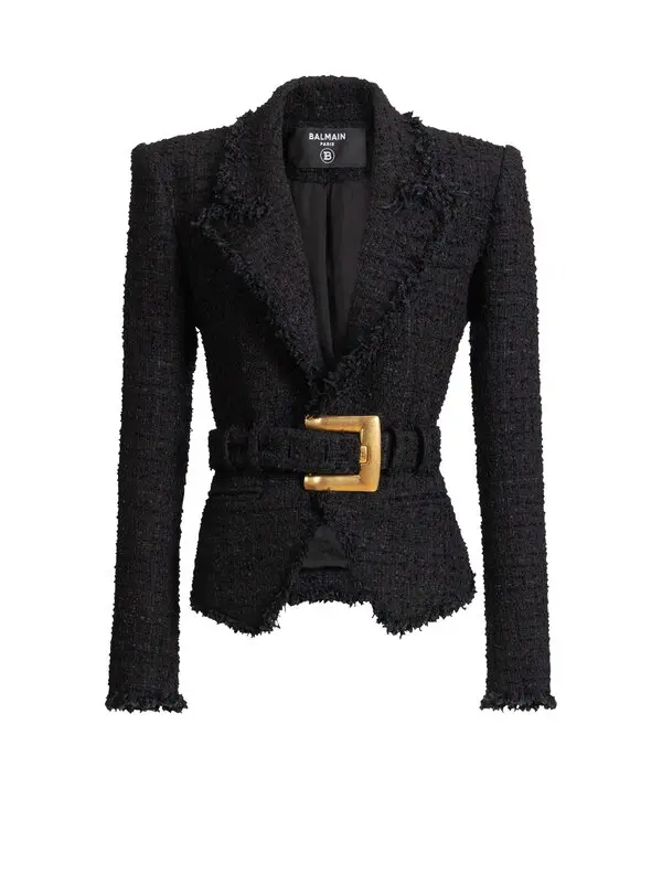 Balmain Belted Tweed Jacket
