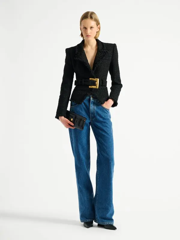 Balmain Belted Tweed Jacket