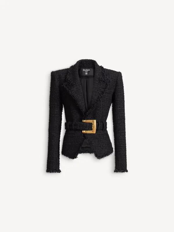 Balmain Belted Tweed Jacket