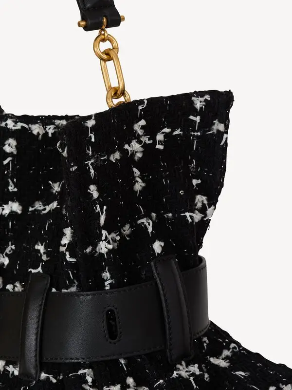 Balmain Medium Anthem Bag In Tweed And Calfskin