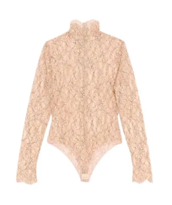 Valentino Garavani Rebrodé Lace Bodysuit - Skin