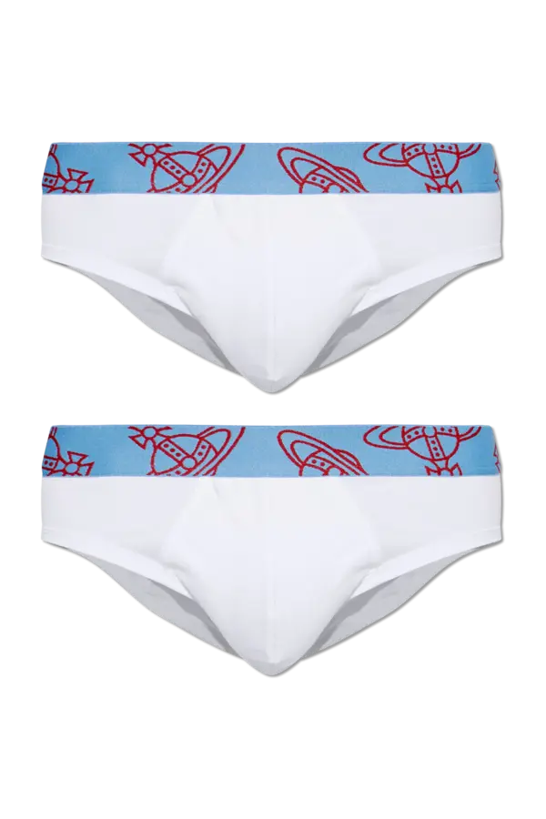 VIVIENNE WESTWOOD 2-pack Briefs With Logo - White