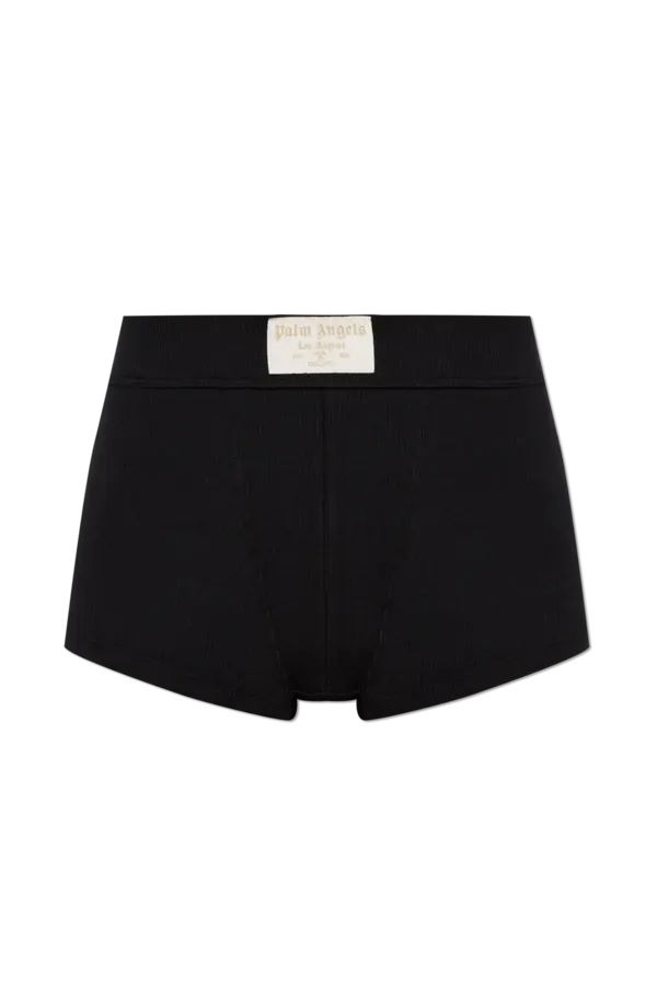 Palm Angels High-waisted Cotton Boxers - Black
