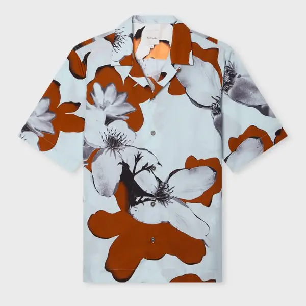 Paul Smith Sky Floral Print Shirt - Blue