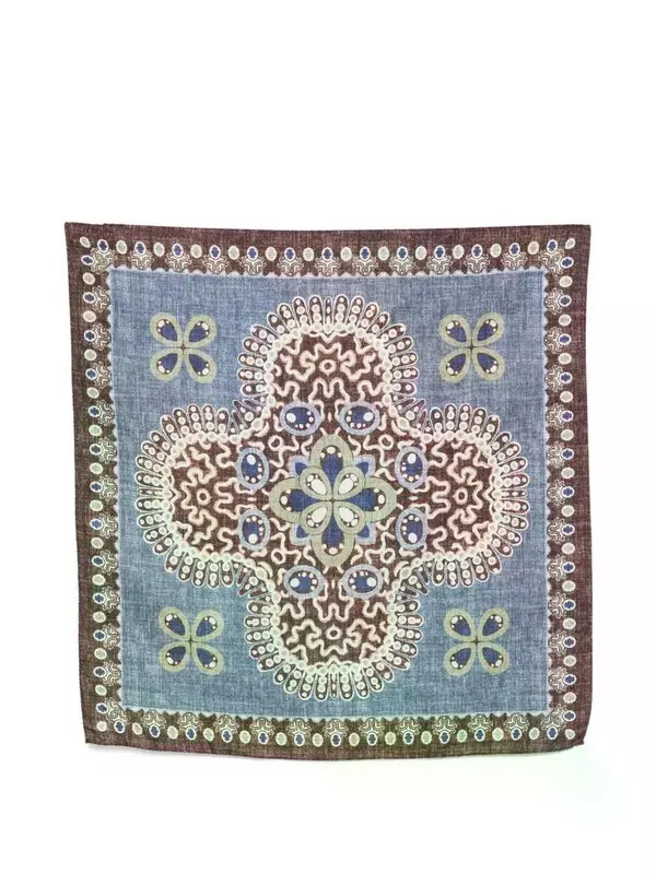 DELL'OGLIO Tokio Abstract-print Scarf - Blue