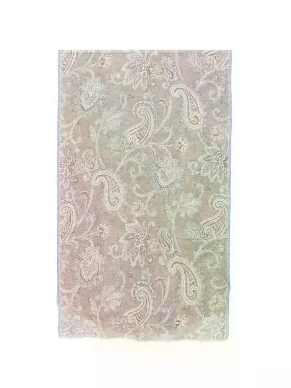 DELL'OGLIO Giglio Paisley-pattern Scarf - Neutrals