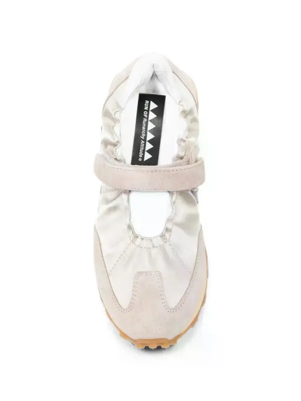 RUN OF Bambola Touch-strap Suede-panel Sneakers