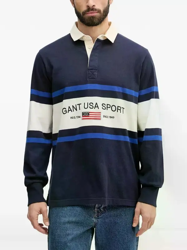 Gant Striped Logo-embroidered Sweater