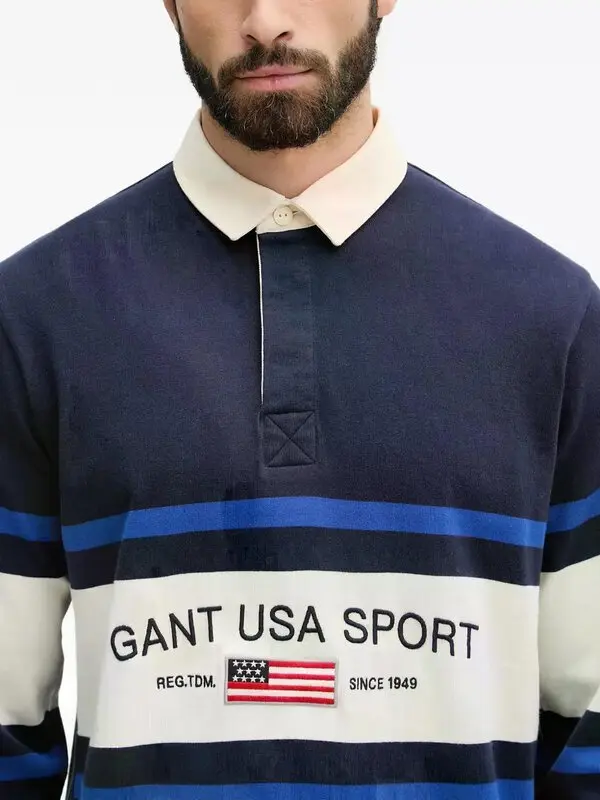 Gant Striped Logo-embroidered Sweater