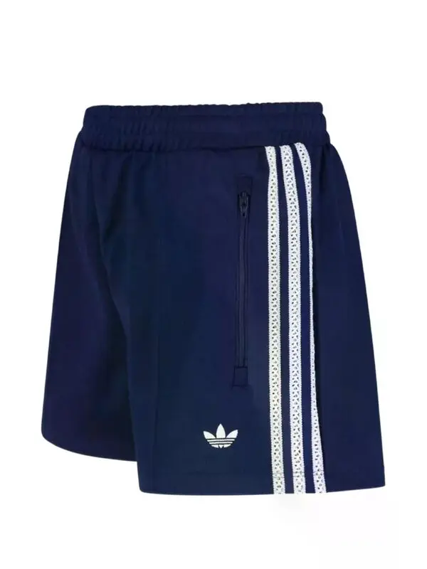 Adidas Lace-trim Logo-embroidered Shorts - Blue