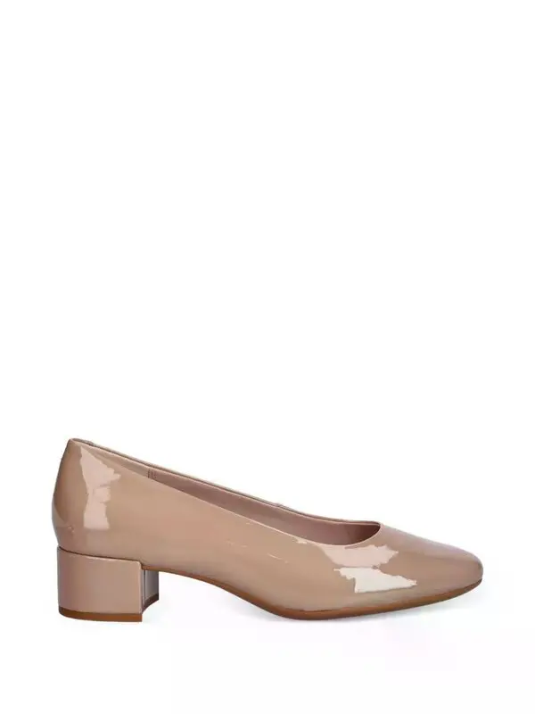 Ecco Patent Finish Block-heel Pumps - Neutrals