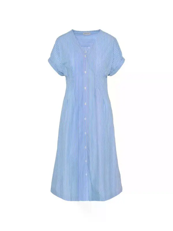 Calvin Klein Striped Button-down Midi Dress