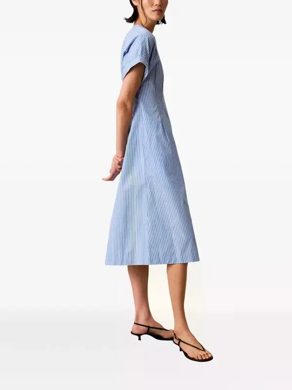 Calvin Klein Striped Button-down Midi Dress