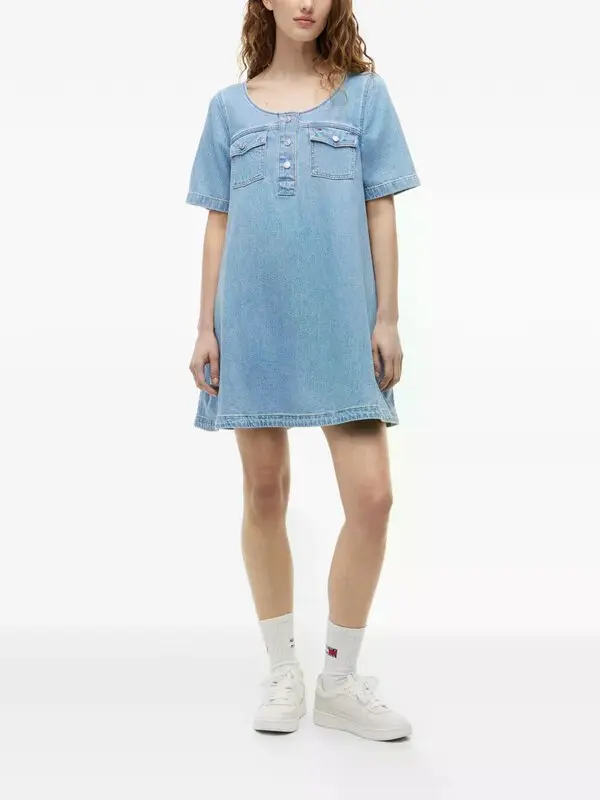 Tommy Hilfiger Denim Mini Dress With Chest Pockets