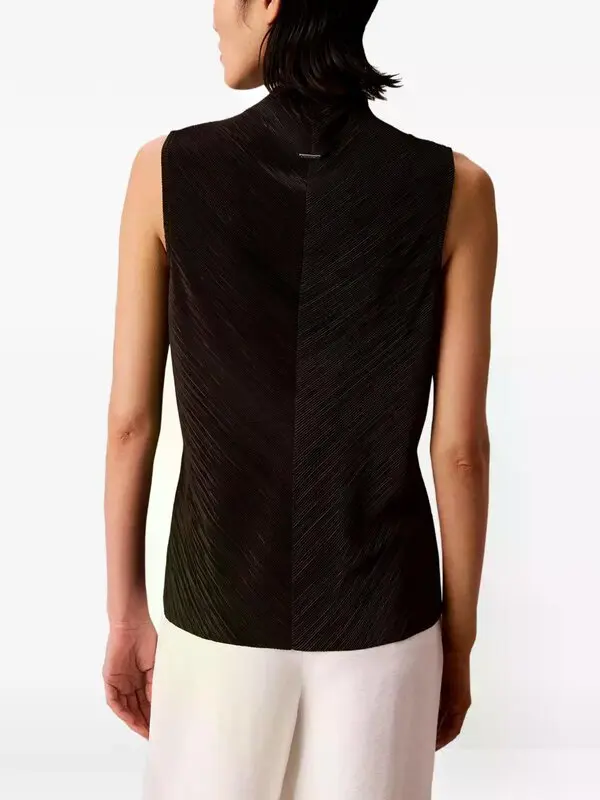 Calvin Klein Plissé Sleeveless High Neck Top