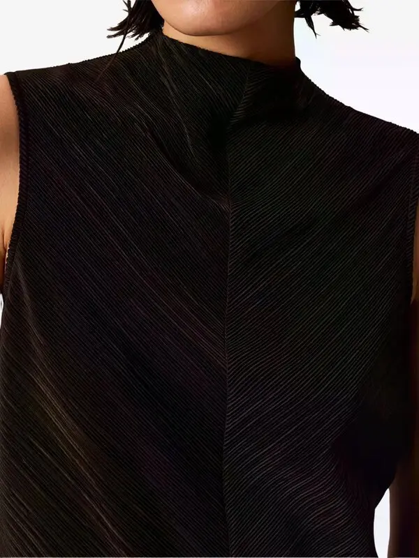 Calvin Klein Plissé Sleeveless High Neck Top