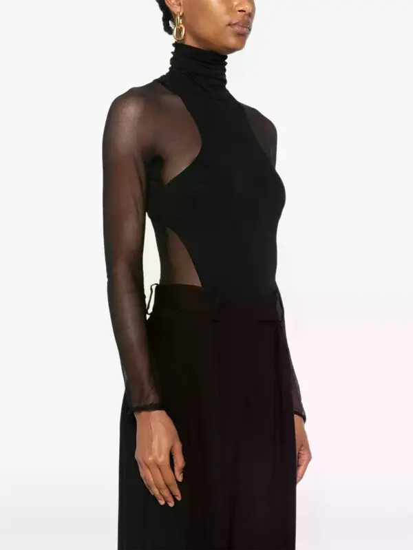 Elisabetta Franchi Sheer-panneled High-neck Bodysuit