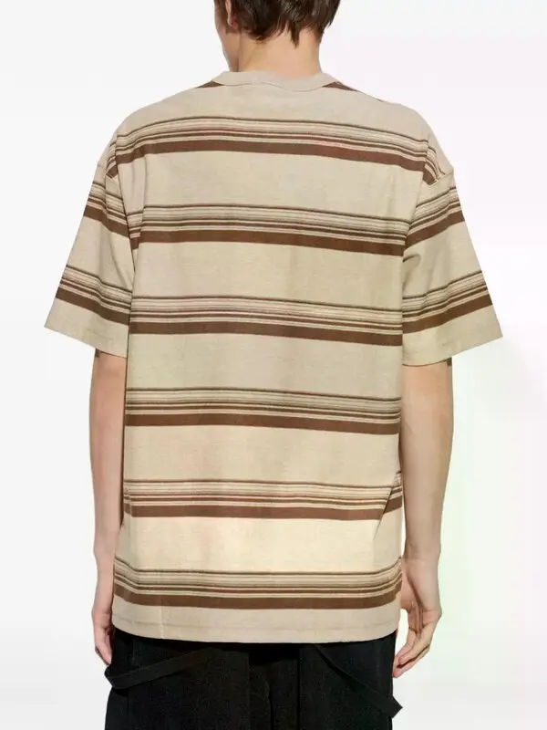 Comme Des Garçons Striped Chest-pocket T-shirt - Neutrals