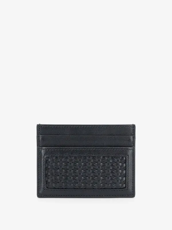 Dolce & Gabbana Leather Card Holder With Woven Pattern