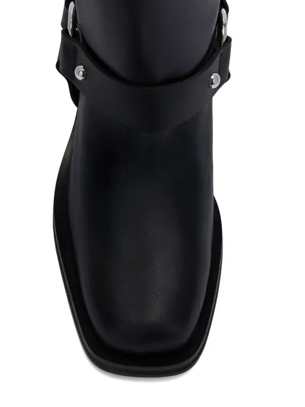GANNI Recycled Leather Biker Boots With Harness Detail - Multicolor