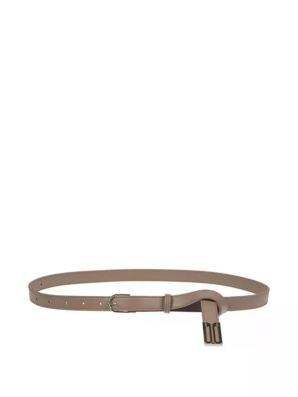 Victoria Beckham Logo-buckle Leather Belt - Neutrals