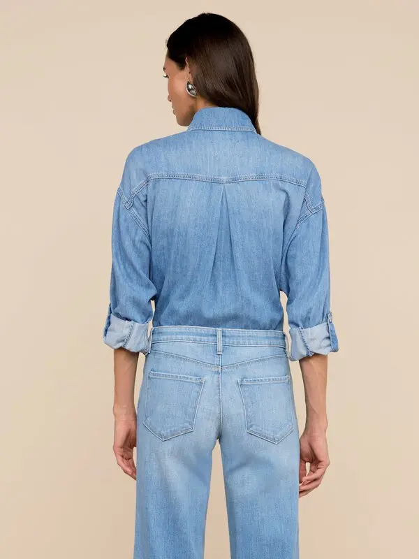 L'Agence Jorah Oversized Featherweight Denim Shirt
