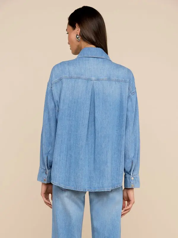 L'Agence Jorah Oversized Featherweight Denim Shirt
