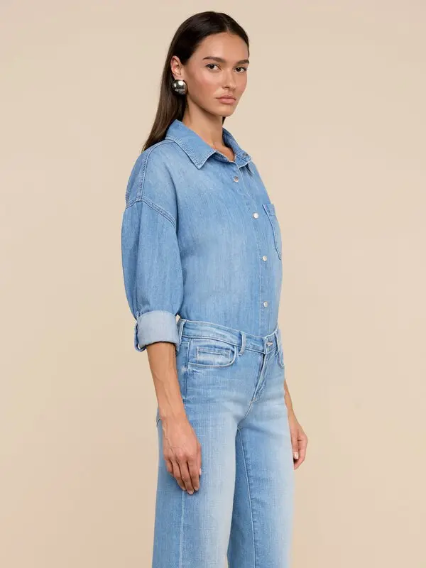 L'Agence Jorah Oversized Featherweight Denim Shirt