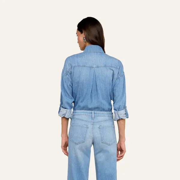 L'Agence Jorah Oversized Featherweight Denim Shirt - Seattle