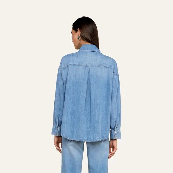 L'Agence Jorah Oversized Featherweight Denim Shirt - Seattle