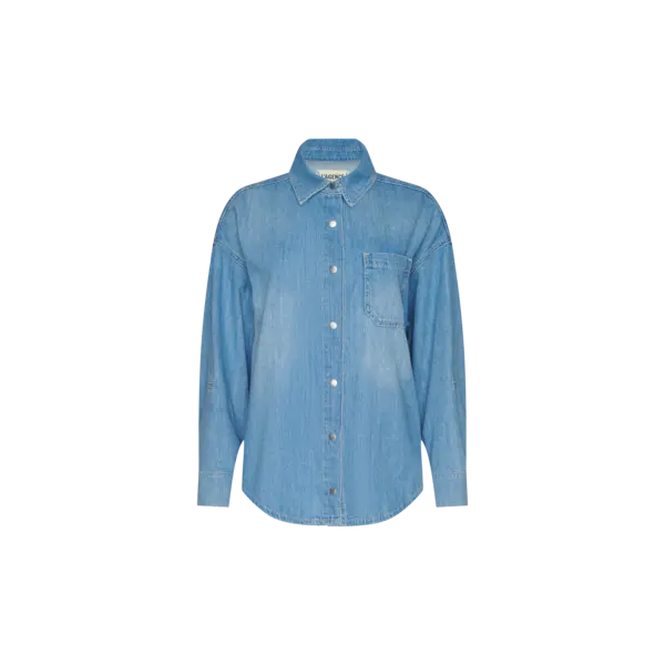 L'Agence Jorah Oversized Featherweight Denim Shirt - Seattle