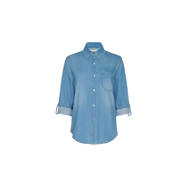 L'Agence Jorah Oversized Featherweight Denim Shirt - Seattle