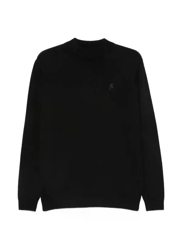 Karl Lagerfeld Logo Patch Crew Neck Sweater - Black