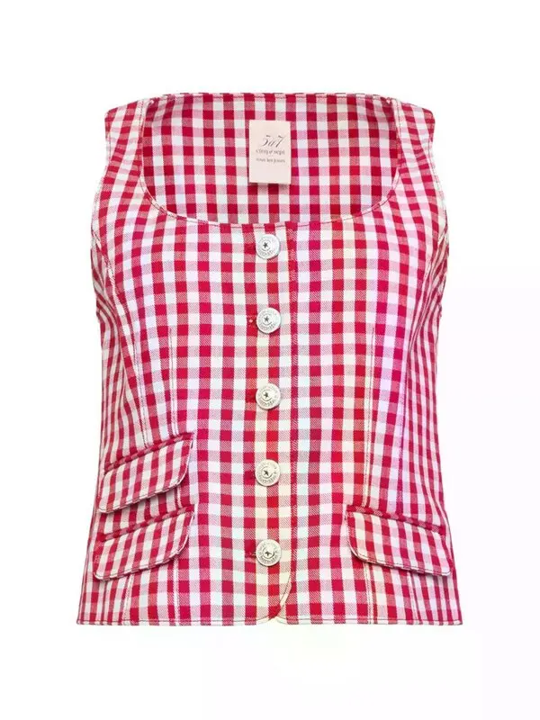 Cinq À Sept Lovina Gingham Top - Red