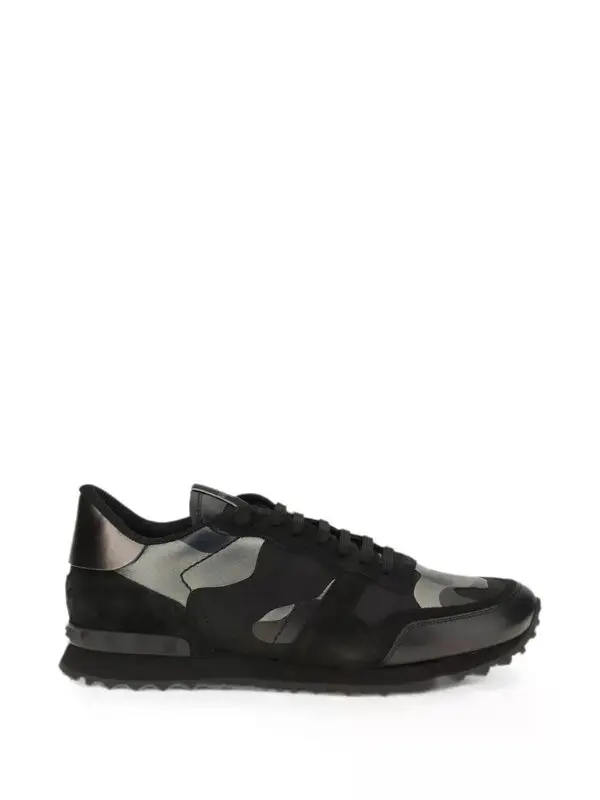 Valentino Garavani Rockrunner Camouflage Print Sneakers - Black