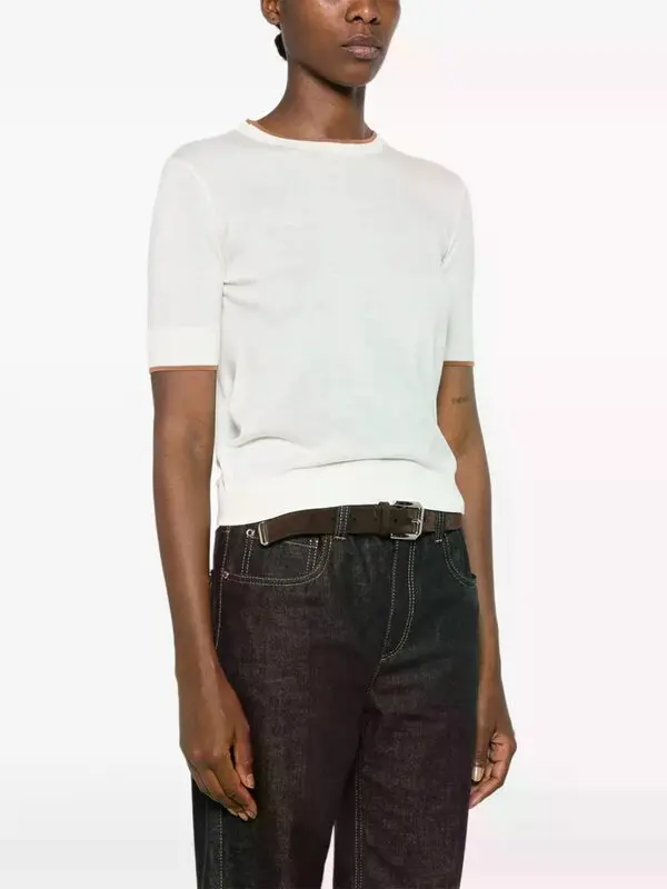 Max Mara Contrast Trim Short Sleeve Top