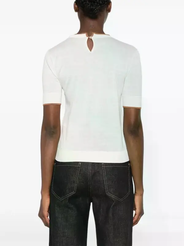 Max Mara Contrast Trim Short Sleeve Top