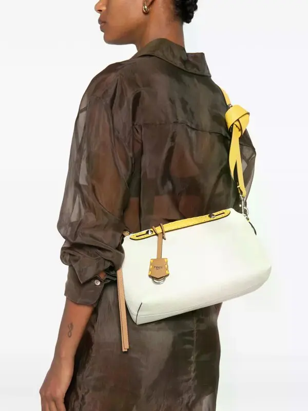 Fendi Selleria Leather Tote Bag - White