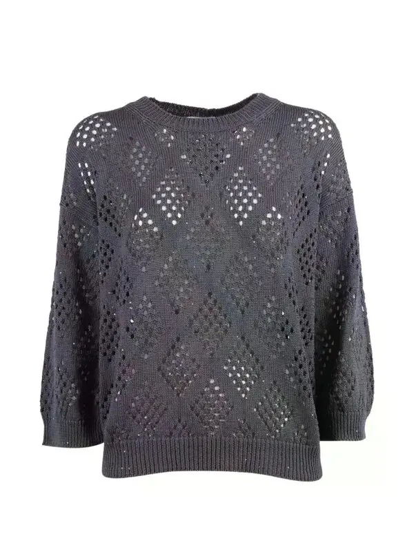 Peserico Sequin-embellished Open-knit Sweatshirt