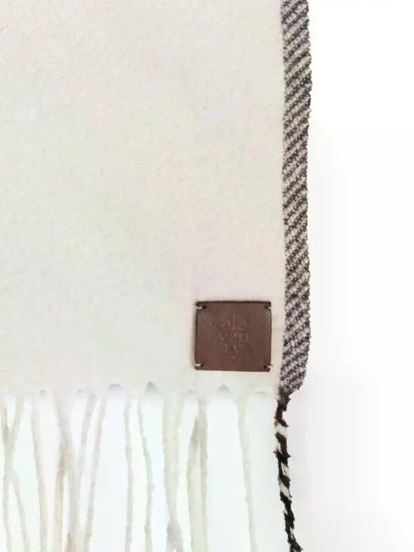 Eleventy Fringed Logo-patch Scarf