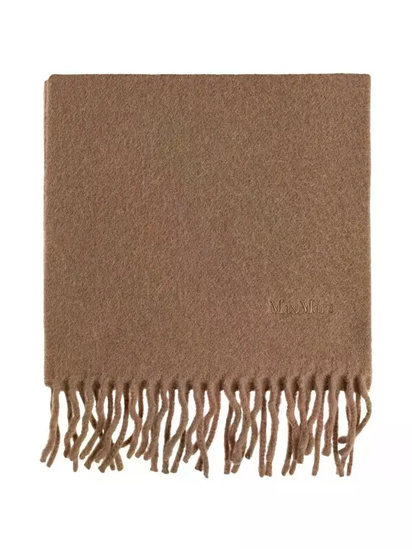 Max Mara Fragore Fringed-edge Scarf - Brown