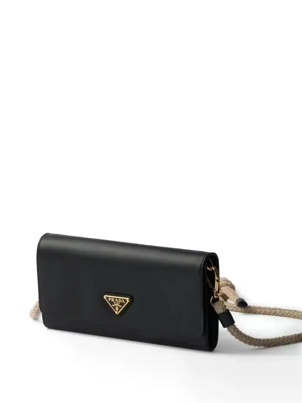 Prada Leather Wallet With Shoulder Strap